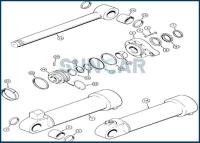 China 1543303C1 Bucket Cylinder Seal Repair Kit fits CNH 721B 721C for sale