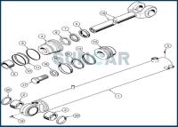 China 358013A1 Bucket Cylinder Seal Repair Kit fits Wheel Loader CNH 521D for sale