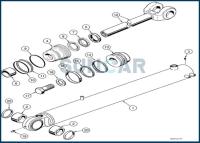 China 381101A1 Bucket Cylinder Seal Repair Kit fits CNH Loader 621D for sale