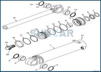 China 87434293 Tilt Bucket Cylinder Seal Repair Kit fits CNH 521G 621D for sale