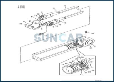 China LZ00442 Boom Cylinder Service Kit fits Excavators CNH CX225SR CX240 for sale