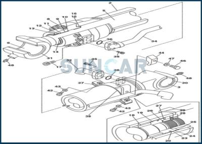 China LZ00444 Bucket Cylinder Seal Repair kits for CNH CX290 CX240LR CX240 for sale