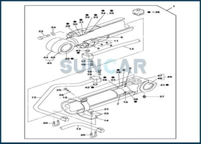 China LZ006970 Boom Cylinder Service Kit for Excavator CNH CX700 CX700B for sale