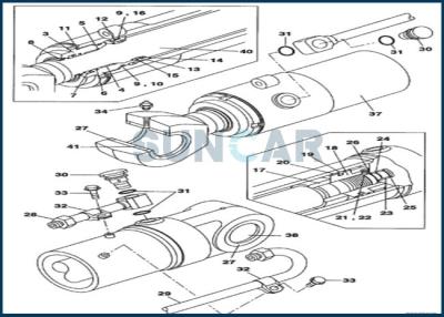 China LZ008240 Boom Swing Cylinder Seal Kit for CNH Excavators CX80 for sale