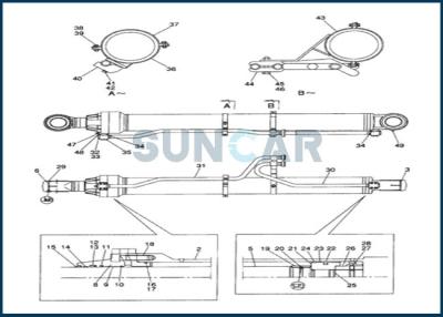 China LZ00312 Boom Cylinder Seal Repair Kit for CNH Excavators CX800 for sale