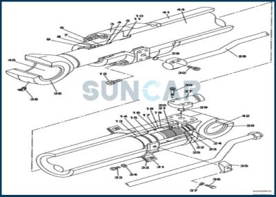 China LZ007640 Arm Cylinder Seal Repair Kit for CNH CX210B CX210BLR CX210BNLC for sale