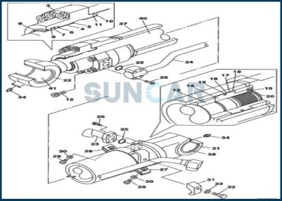 China LZ007650 Bucket Cylinder Service Kit for CNH CX210B CX210BNLC for sale