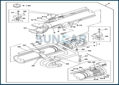 China LZ008130 Boom Cylinder Service Kit for Excavator CNH CX240B CX240BLR for sale