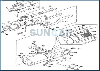 China LZ008160 Bucket Cylinder Service Kit fits CNH CX240B CX250C CX250DLC for sale