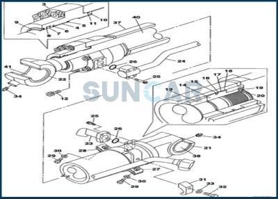 China LZ008160 Bucket Cylinder Seal Repair Kit Fits CNH CX240B CX250C CX250DLC for sale