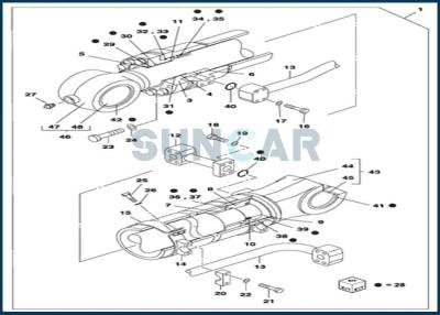 China LZ007550 Bucket Cylinder Service Kit Fits CNH Excavators CX700B for sale