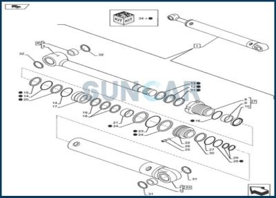 China LZ012040 Boom / Dipper / Arm Cylinder Seal Kit For CNH CX75CSR CX80C for sale