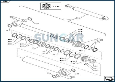 China LZ012020 Boom Cylinder Seal Kit For CNH Excavators CX75CSR CX80C for sale