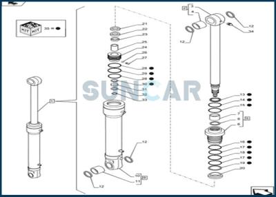 China LZ12030 Swing Cylinder Seal Repair Kit For CNH Excavators CX80C for sale