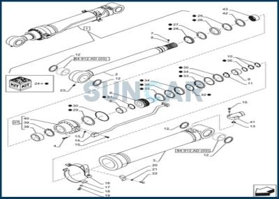 China LZ011260 Arm Cylinder Seal Repair Kit For CNH  CX210DLR CX250DLC for sale
