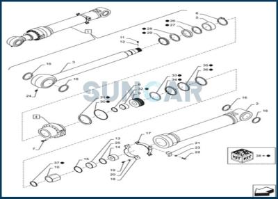 China LZ013490 Arm Cylinder Service Kit Fits Crawler Excavator CNH CX300DLC for sale