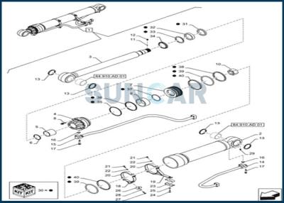 China LZ014870 Boom Cylinder Seal Repair Kit For CNH Excavators CX750DRTC for sale