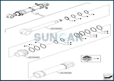 China LZ014930 Bucket Cylinder Service Kit For CX750DRTC ME CNH Crawler Excavator for sale