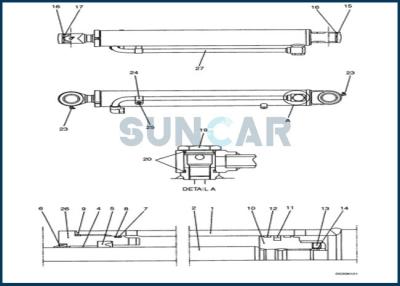 China PH01V00016R300 Excavator Bucket Cylinder Service Kit For CNH CX47 for sale