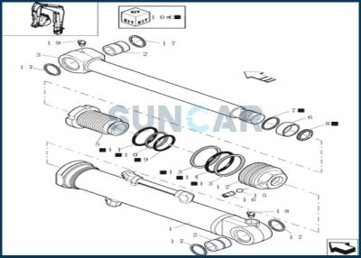 China 72275474 Excavators Dozer Blade Cylinder Service Kit For CNH CX16B for sale