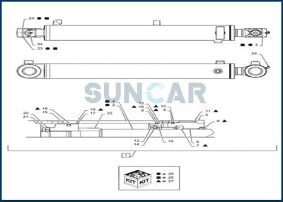 China PX01V00069R300 Boom Cylinder Seal Repair Kit for CNH Excavator CX36B for sale