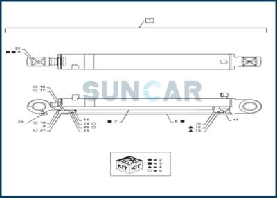 China PS01V00004R400 Swing Cylinder Piston Rod Seal Kit fits CNH CX55B for sale