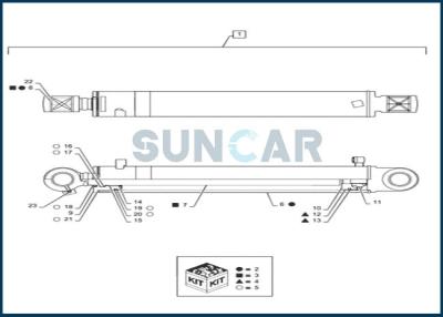 China PS01V00005R300 Dozer Cylinder Piston Seal Repair Kit for CNH for sale