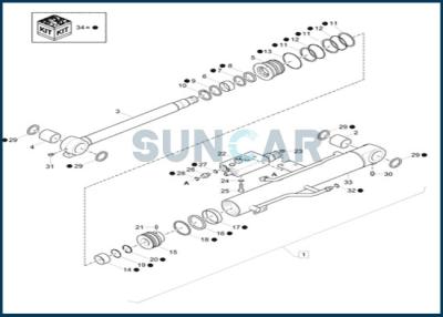 China XKCD-03431 XKCD03431 Boom Cylinder Seals Repair Kit fits CNH CX26C for sale