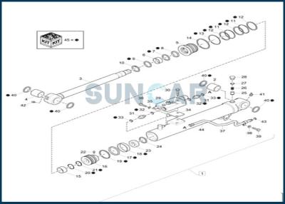 China XKCD-03427 XKCD03427 Dipper Cylinder Seal Repair Kit for CNH Excavator CX26C for sale