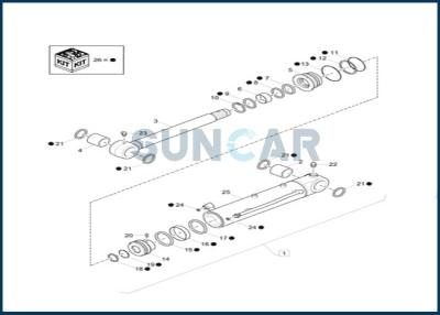 China XKCD-03353 XKCD03353 Dozer Blade Cylinder Seal Kit fits CNH CX26C for sale