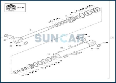 China XKCC-01437 XKCC01437 Boom Cylinder Seal Repair Kit fits CNH CX33C CX37C for sale