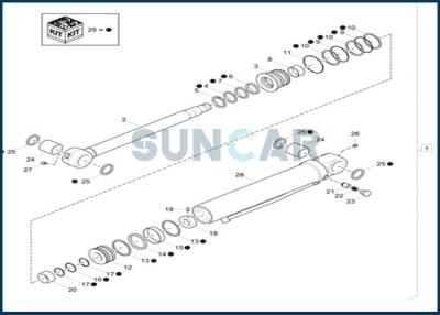 China XKCC-01438 XKCC01438 Dipper Cylinder Seal Repair Kit for CNH CX33C CX37C for sale