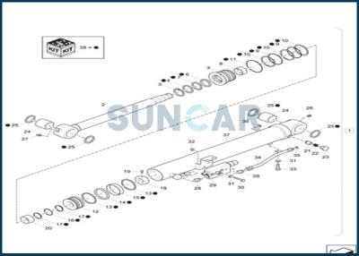 China XKCC-01384 XKCC01384 Dipper Cylinder Seal Repair Kit for CNH CX37C for sale