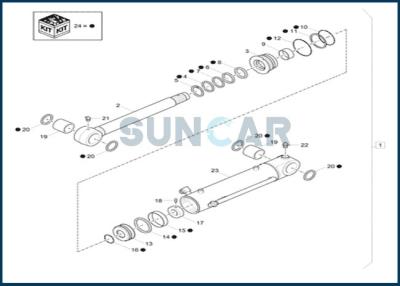 China XKCC-01447 XKCC01447 Dozer Blade Cylinder Seal Repair Kit for CNH CX33C CX37C for sale