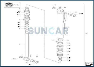 China XKCC-01360 XKCC01360 Bucket Cylinder Seal Repair Kit for CNH CX33C CX37C for sale