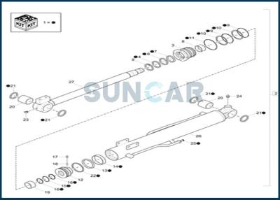 China XKCC-01524 XKCC01524 Boom Cylinder Seal Repair Kit for CNH CX17C for sale