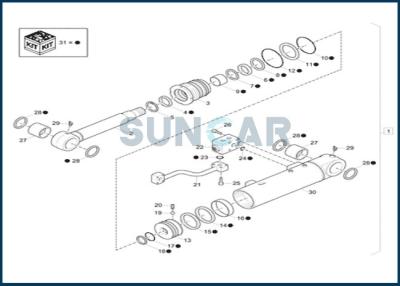China XKCC-00327 XKCC00327 Dozer Blade Cylinder Seal Kit for CNH CX57C CX60C for sale