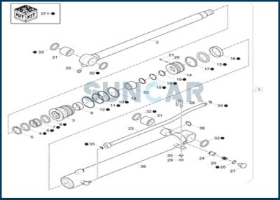 China XKCC-00973 XKCC00973 Dipper Cylinder Seal Repair Kit for CNH CX60C for sale