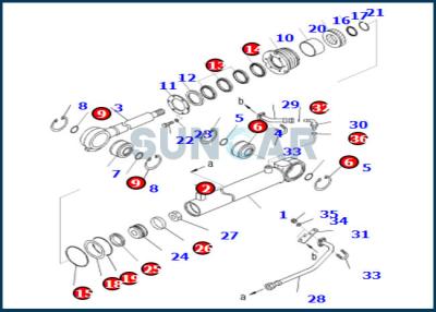 China 721-98-00300 7219800300 Steering Cylinder Seal Kit for KOMATSU HD785-7 for sale