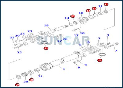 China 707-98-35110 7079835110 Drawbar Side Shift Cylinder Seal Kit for GD825A-2 PC40-6 for sale
