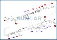 China 707-98-36181 7079836181 Blade Side Shift Cylinder Seal Kit for GD825A-2 GD825A-2EO for sale