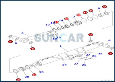 China 707-98-36280 7079836280 Blade Side Shift Cylinder Seal Kit for KOMATSU GD825A-2 for sale