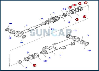 China 878000376 Boom Cylinder Seal Repair Kit Oil Seal Gasket Kit fits KOMATSU PC07-2 for sale
