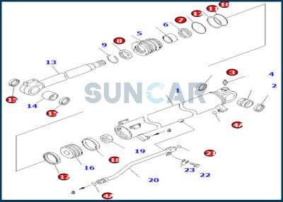 China Seal Repair Kit for 707-98-30710 7079830710 Boom Cylinder KOMATSU PC58UU-3 for sale