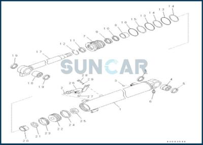 China Seal Repair Kit fits Boom Cylinder 707-99-26120 7079926120 Komatsu PC57-7 for sale