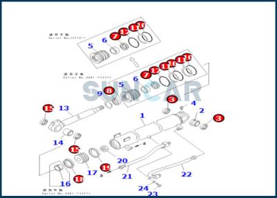 China Seal Repair Kit for Boom Cylinder 707-98-34180 7079834180 KOMATSU PC50UU-2 PC50UUM-2 for sale