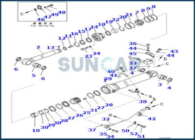 China Arm Cylinder Seal Kit For 707-99-76190 7079976190 KOMATSU PC500LC-8 for sale