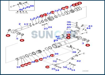 China Cylinder Seal Kit For 707-99-72131 7079972131 Boom KOMATSU PC500LC-8 PC500LC-8R for sale