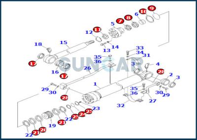 China 707-99-25870 7079925870 Bucket Cylinder Seal Repair Kit For PC120-6E0 for sale