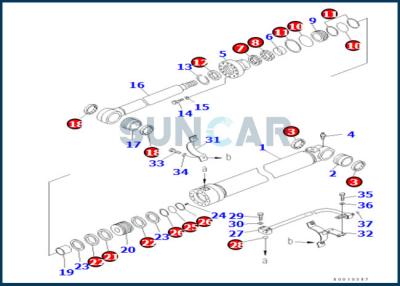 China 707-99-37350 7079937350 Boom Cylinder Service Kit For Excavator PC138US for sale